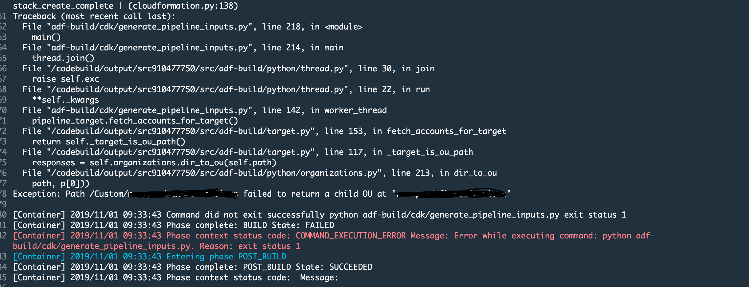 Pipeline fails due to incompatibility issue · Issue #175 · awslabs/aws-deployment-framework · GitHub