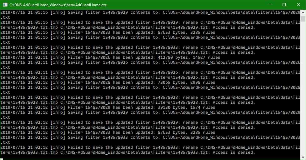 Filter Access is denied. · Issue #878 · AdguardTeam/AdGuardHome · GitHub