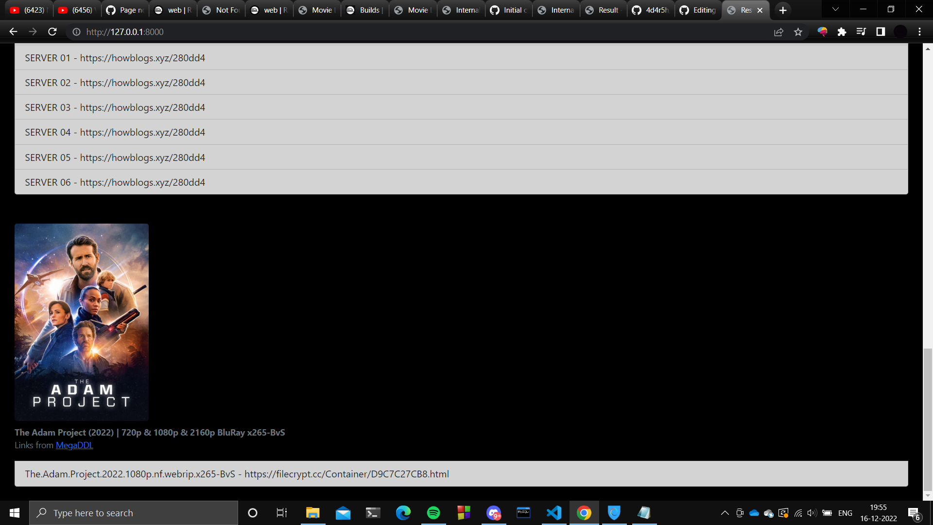 GitHub - 4d4r5h/movielink: Scrapes movie links from different websites.