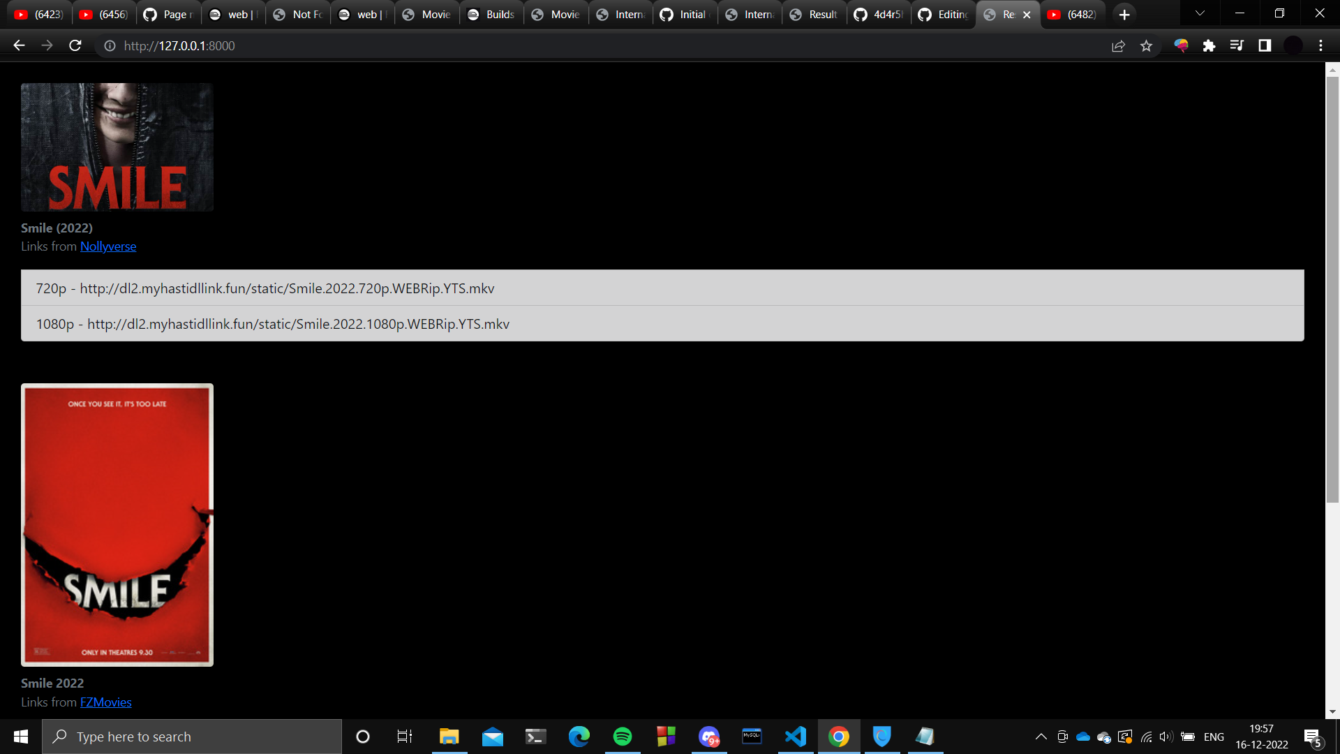 GitHub - 4d4r5h/movielink: Scrapes movie links from different websites.