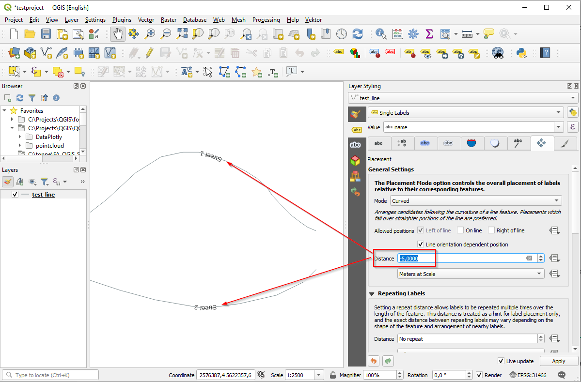curved line label placement behaviour · Issue #49234 · qgis/QGIS · GitHub