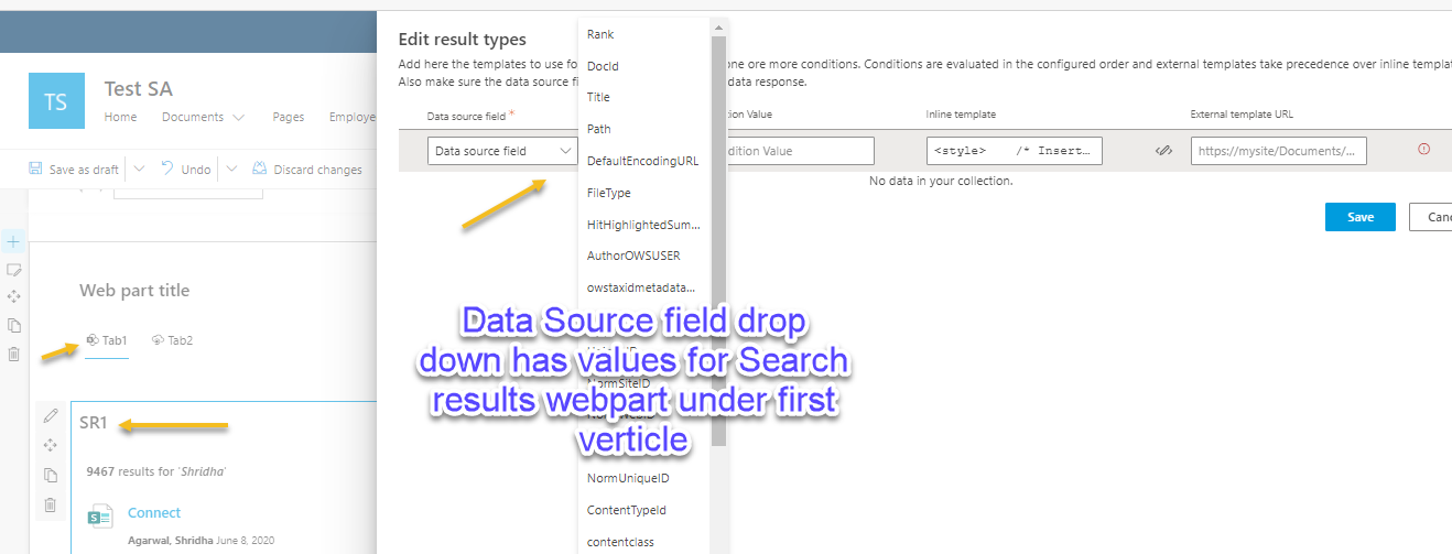 Data source field is empty while editing result types for Pnp Search Results webpart · Issue ...