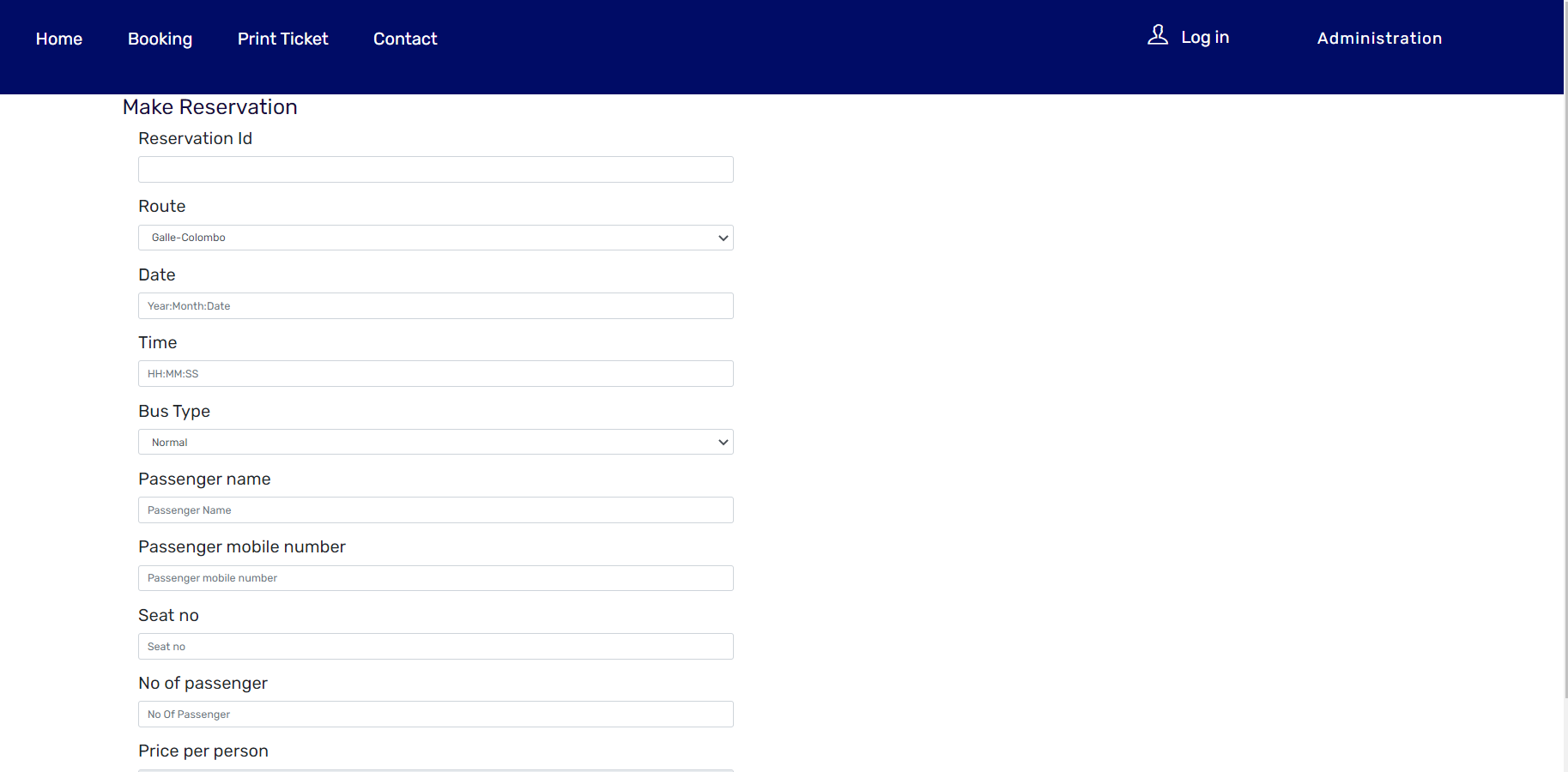 GitHub - ParameeMasakorala/Bus-Tikcet-Reservation-System