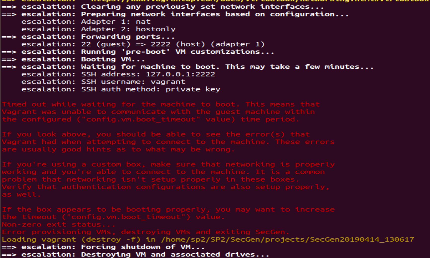 Seems like Vagrant can't establish SSH connection · Issue #143 · cliffe/SecGen · GitHub