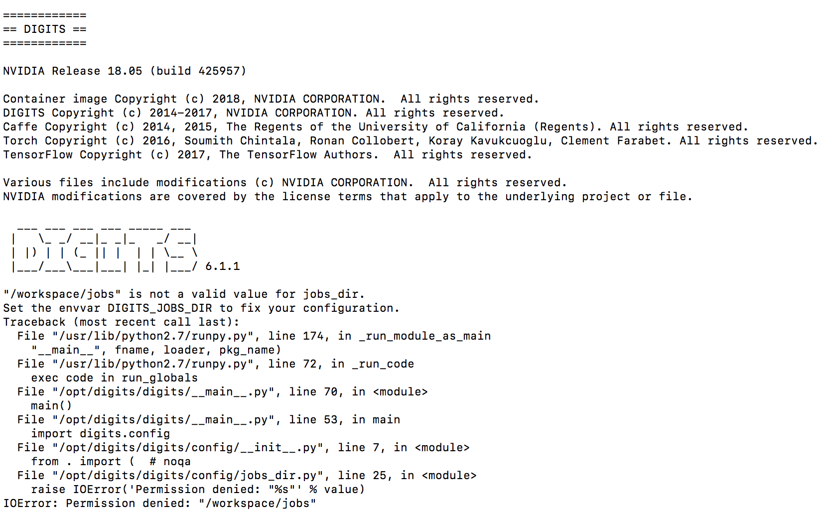 Cannot Run Digits From Nvidia Docker · Issue 291 · Dusty Nvjetson 