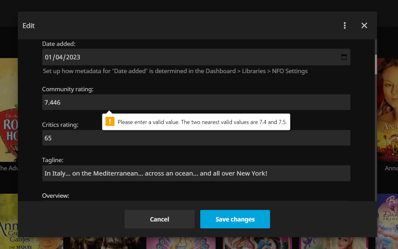 When editing metadata the first time Community rating has to many digits · Issue #4524 ...