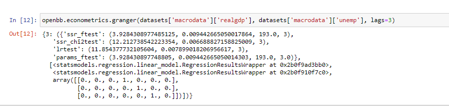 [Bug] SDK - `openbb.econometrics.granger` returns a messy output · Issue #3370 · OpenBB-finance ...