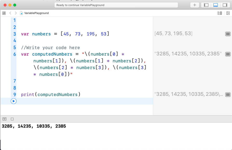 iOS13 repl.it - Arrays Challenge Solution · GitHub