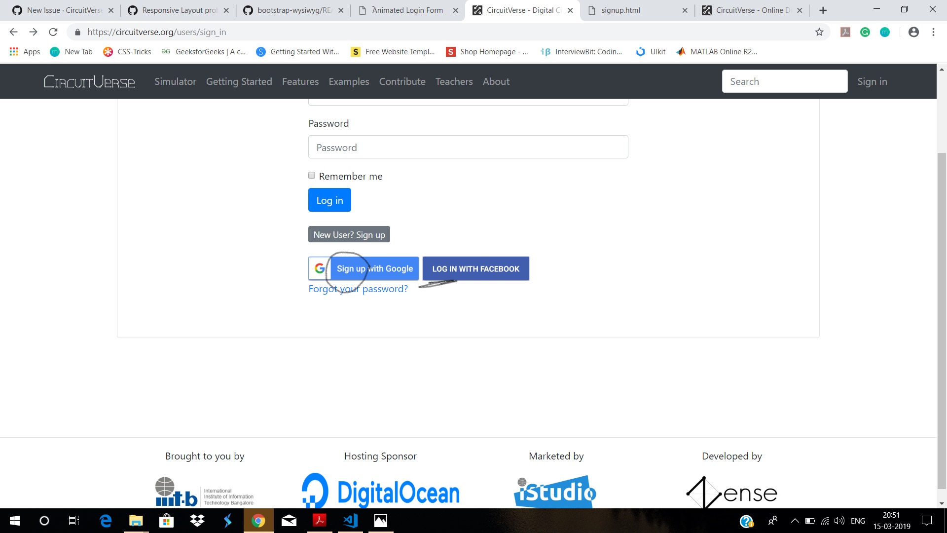 SignUp and LogIn page icon issue · Issue #254 · CircuitVerse/CircuitVerse · GitHub