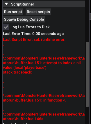 got some error · Issue #4 · Bimmr/Monster-Hunter-Rise-Reframework-Scripts- · GitHub