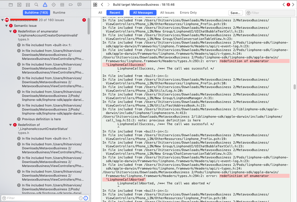 Expected unqualified-id(NSObject Runtime.h) · Issue #554 · BelledonneCommunications/linphone ...