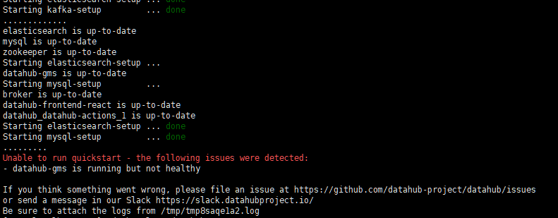 gms is running but not healthy · Issue #4856 · datahub-project/datahub · GitHub
