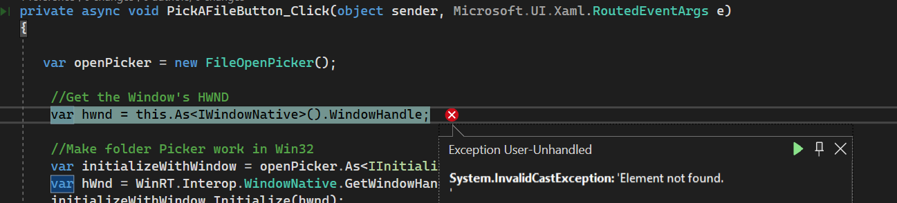 Question: Use something to pick files in a WinUI 3 Blank App · Issue ...