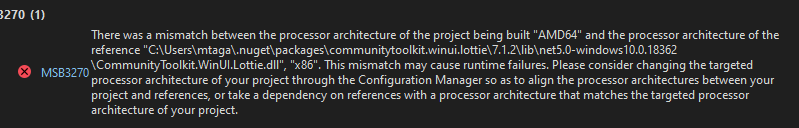 64 bit support · Issue #535 · CommunityToolkit/Lottie-Windows · GitHub