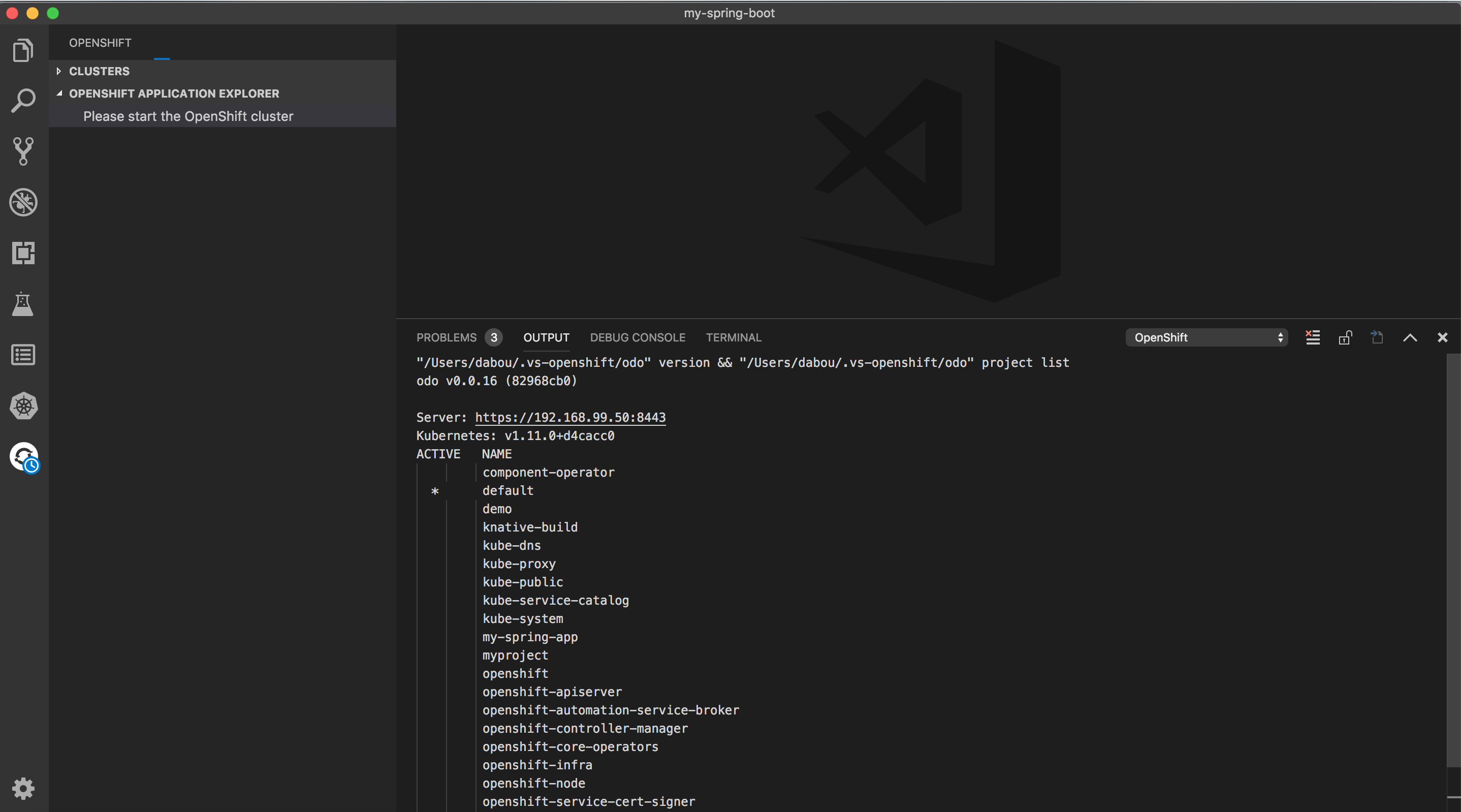 openshift explorer don't show the server where we are connected · Issue ...