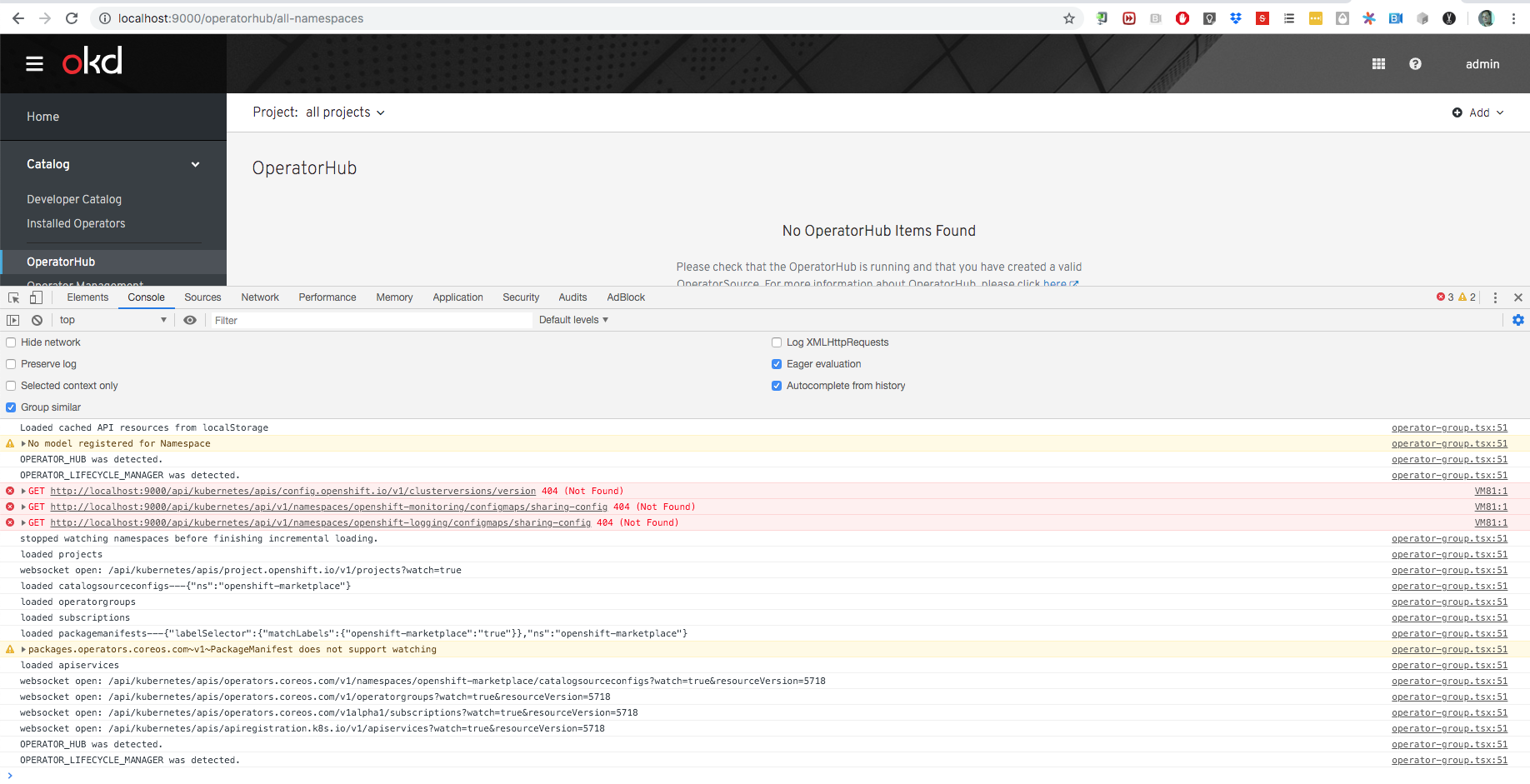 OperatorHub Tab don't show the Operators from marketplace · Issue #1387 · openshift/console · GitHub