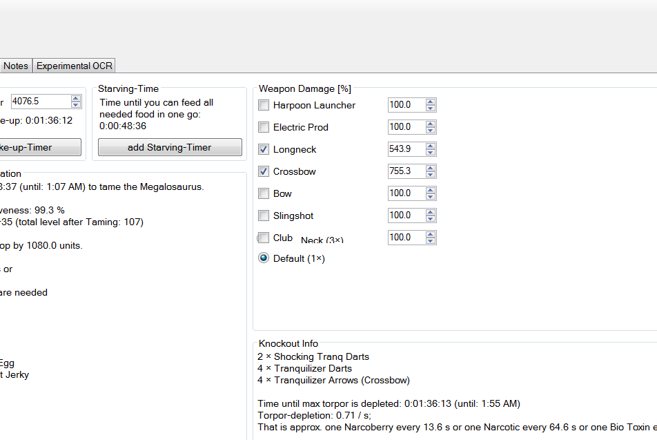 GUI issue under Taming tab/Weapon Damage · Issue #887 · cadon/ARKStatsExtractor · GitHub