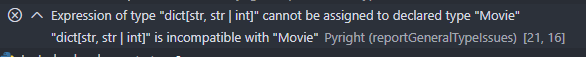 TypedDict error message suggestion · Issue #732 · microsoft/pyright · GitHub