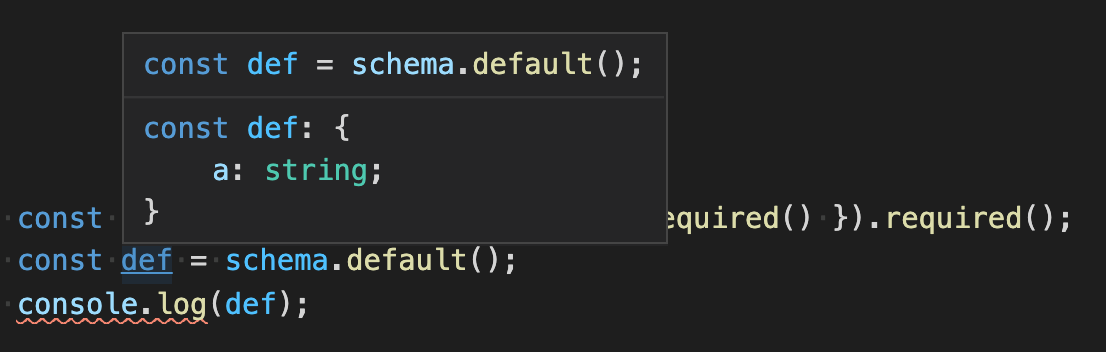 TS typing for schema.default() return value doesn't match the actual returned value · Issue ...