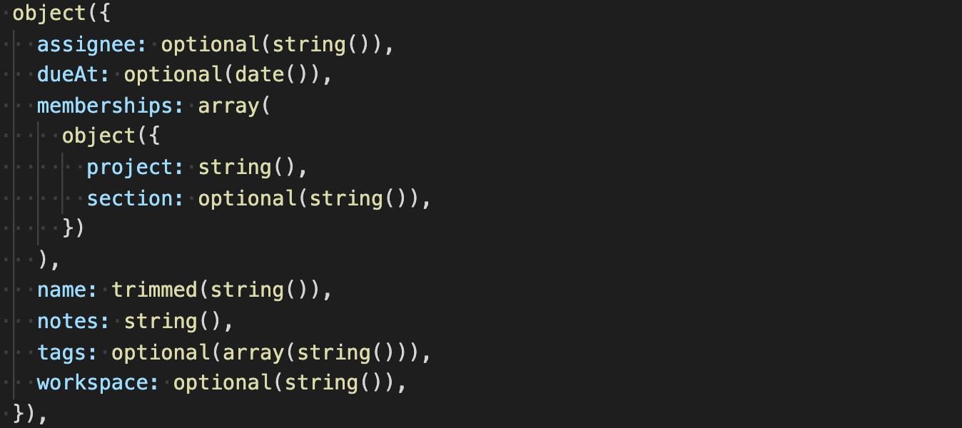 optional() deserves to be a Struct method, because it influences the TS ...