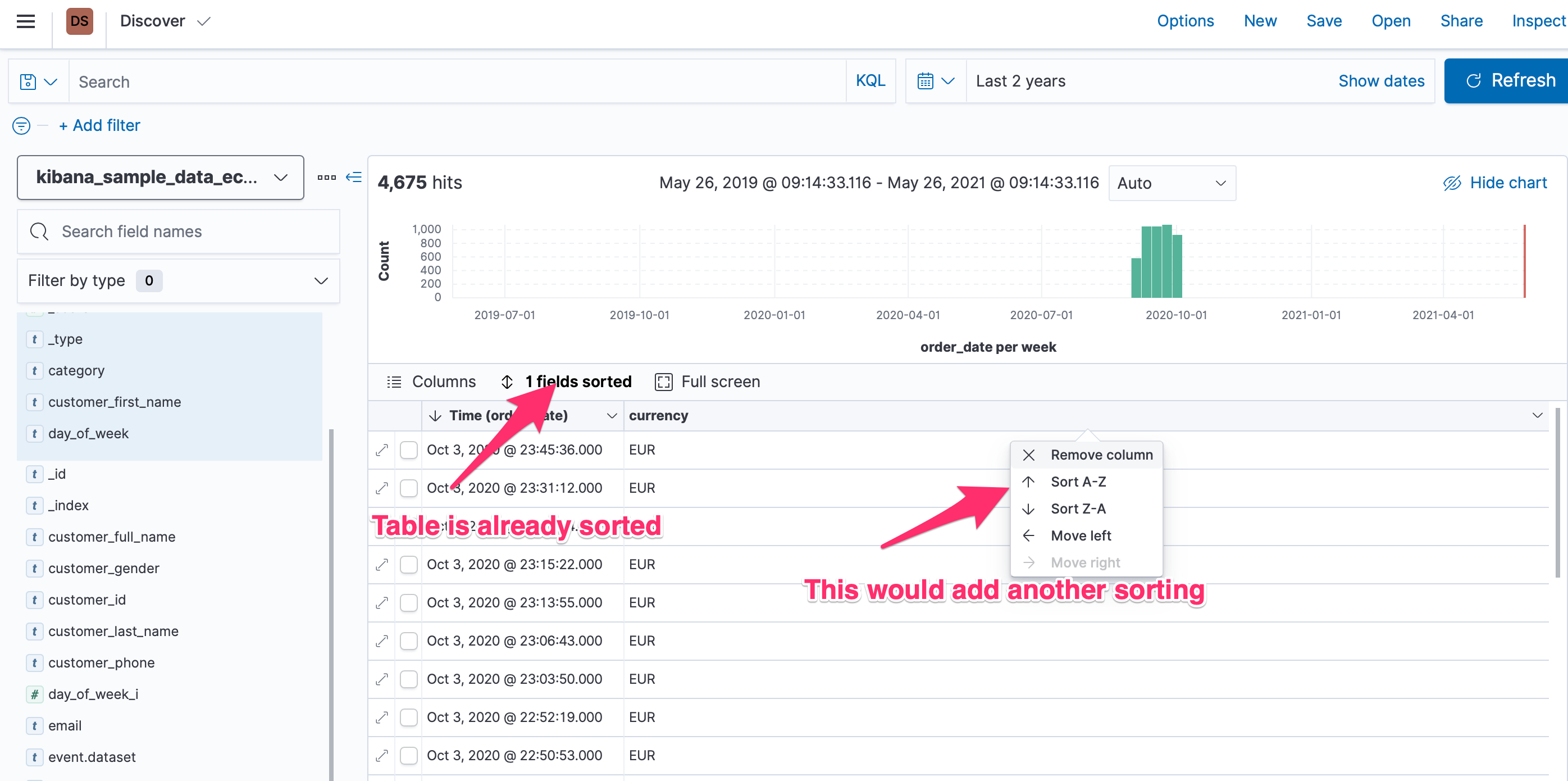 [EuiDataGrid] Change behavior of header cell sorting · Issue #4826 · elastic/eui · GitHub
