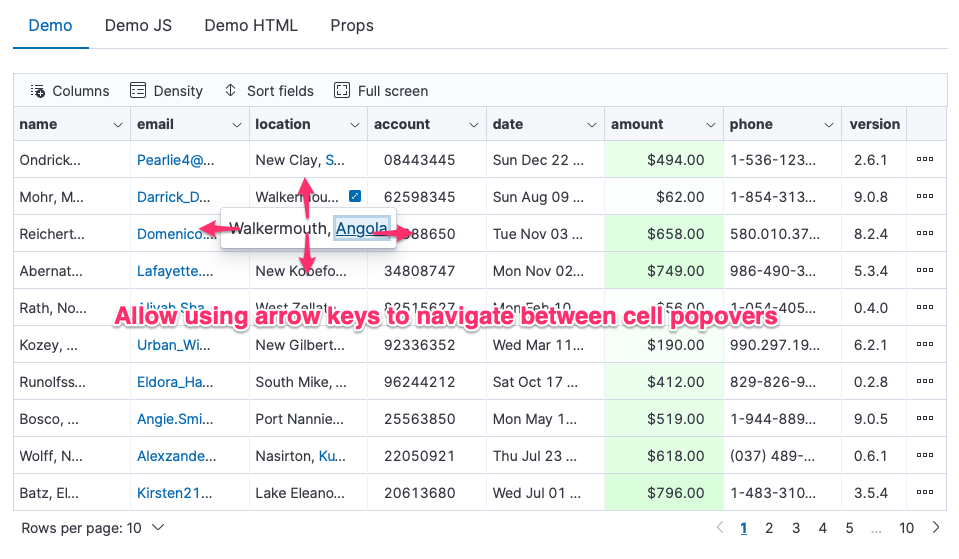 [EuiDataGrid] Add arrow keys to popover · Issue #4299 · elastic/eui · GitHub