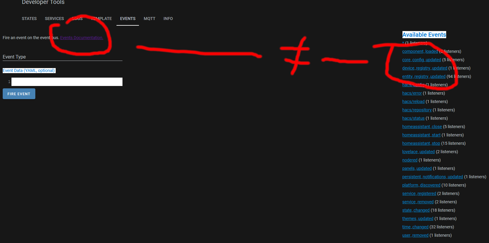 "Events Documentation. " link in Developer Tools Events not themed · Issue #5902 · home ...