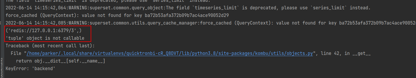 Superset Celery TypeError: 'tuple' object is not callable · Issue #20374 · apache/superset · GitHub