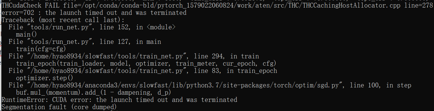 CUDA error during training · Issue #131 · facebookresearch/SlowFast · GitHub