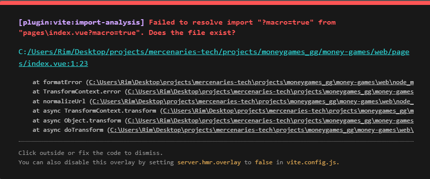 Issue with using ` ` in `~/pages` · Issue #13435 · nuxt/nuxt · GitHub