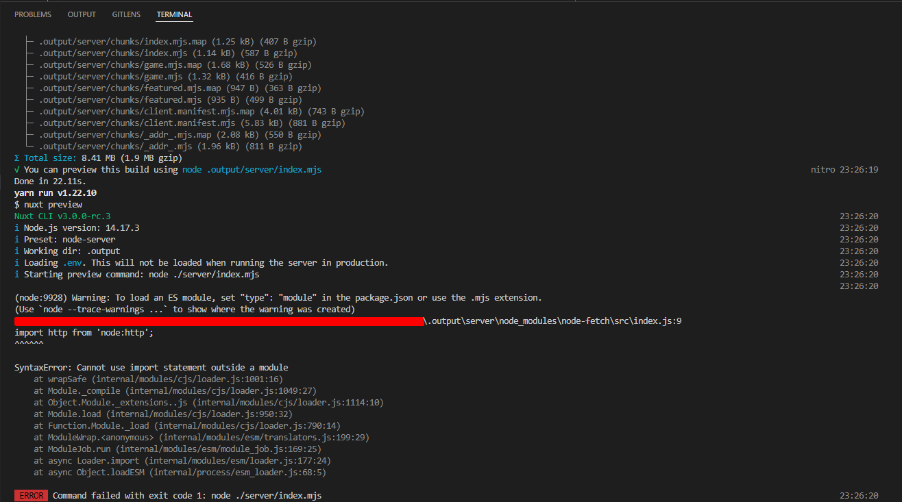 Nux3 3.0.0-rc.2 met Warning: To load an ES module, set Nux3 3.0.0-rc.2 met Warning: To load an ES module, set
