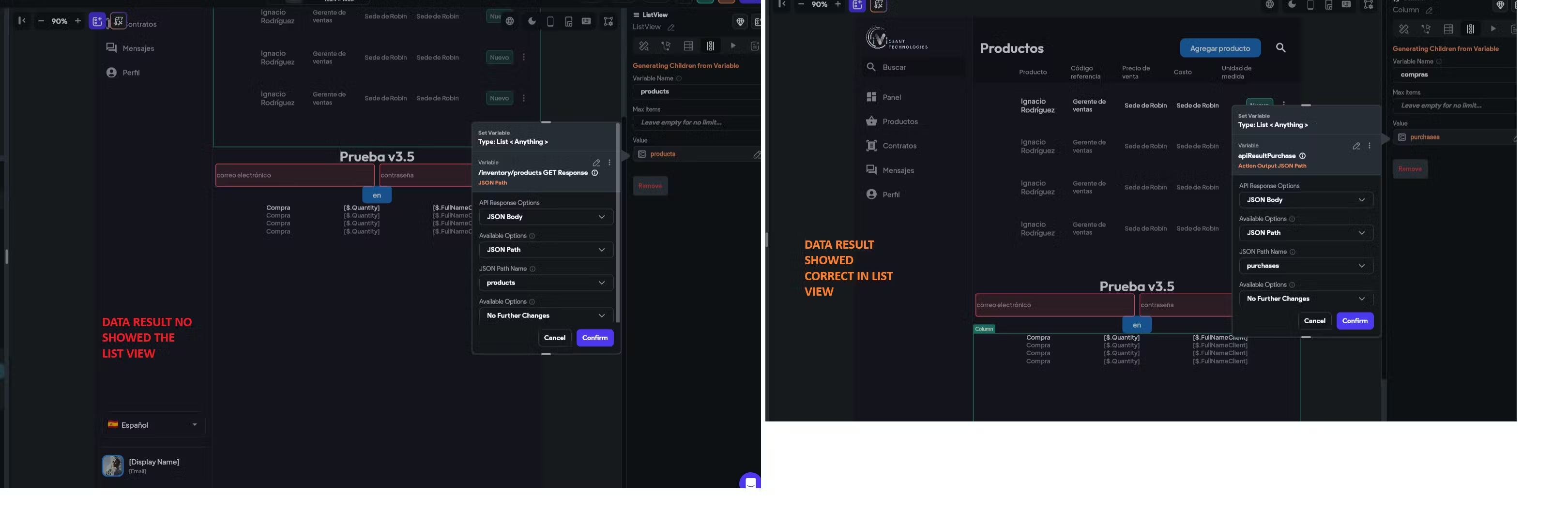 Error List View or JSON Path with two queries results are returned, but only one query is shown ...