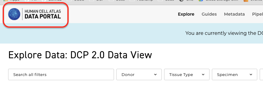 HCA logo is not a link on "Explore" pages · Issue #1254 · DataBiosphere/data-portal · GitHub