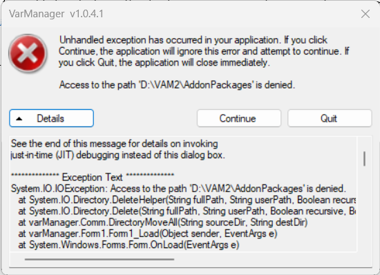 Access to the path is denied v1.0.4.1 · Issue #15 · feelfar/varManager · GitHub