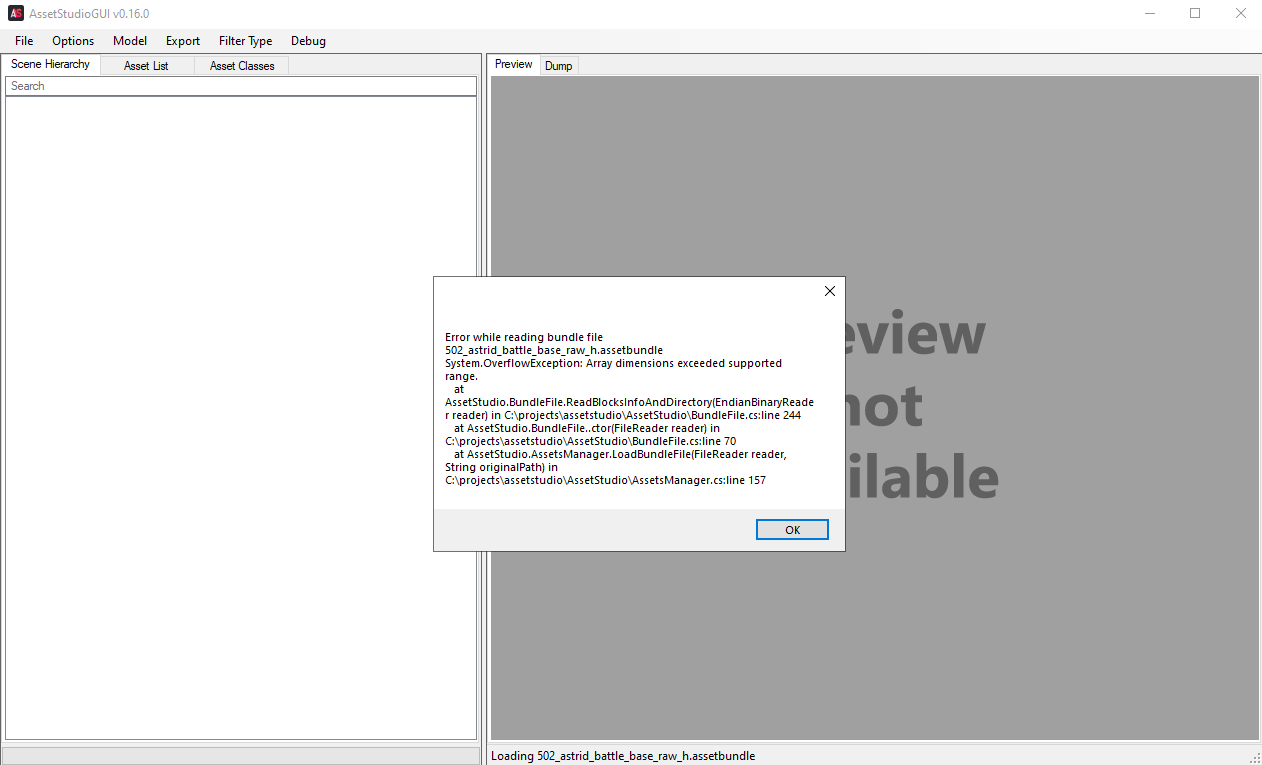 Array dimension exceeded supported range & Non-negative number required · Issue #816 · Perfare ...