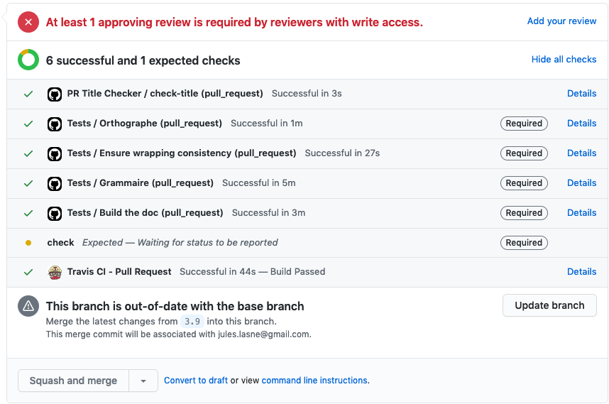 Update Required Checks · Issue 1483 · Pythonpython Docs Fr · Github