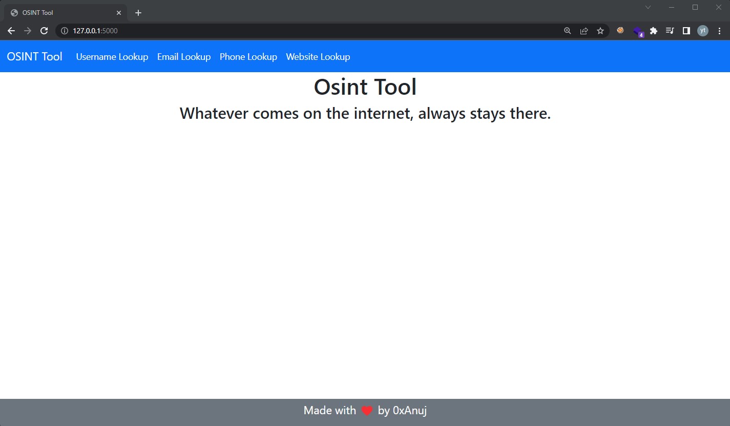 GitHub - 0xAnuj/OSINT-Tool