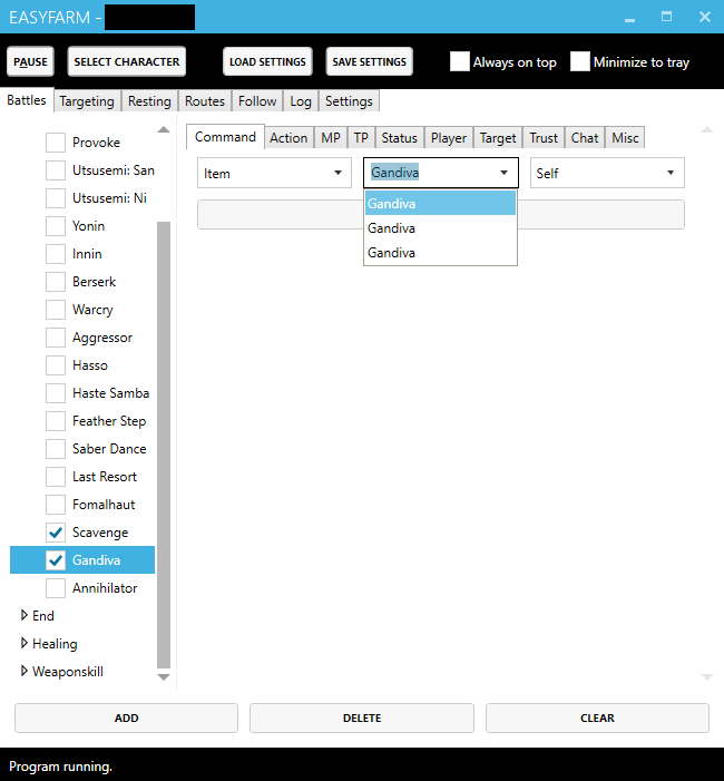 /item (Gandiva or Annihilator) · Issue #415 · EasyFarm/EasyFarm · GitHub