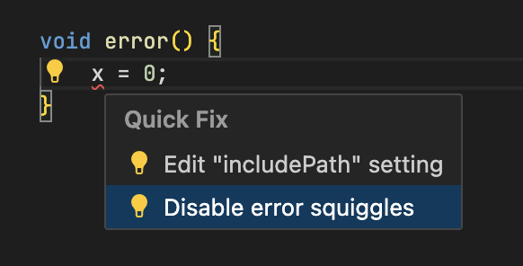 Ability To Disable Warning Squiggles Temporarily · Issue 4765 · Dart Codedart Code · Github 