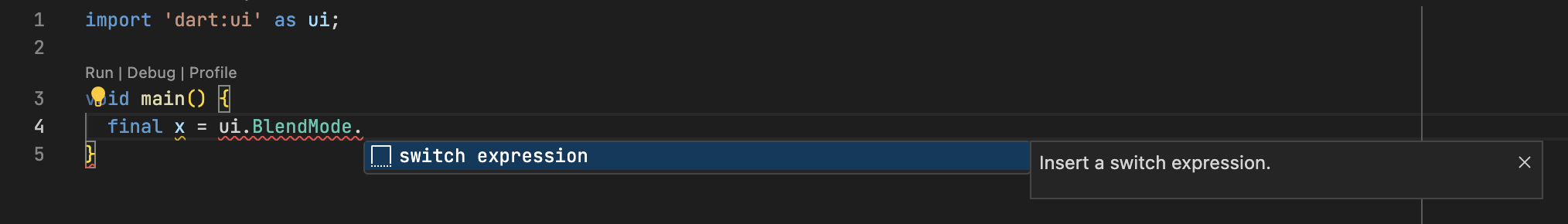 Autocomplete doesn't work properly with enums when using named imports · Issue #4794 · Dart-Code ...