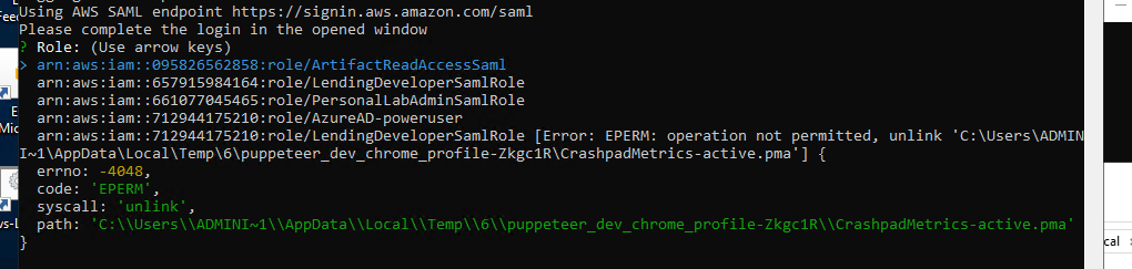 Puppeteer unlink error · Issue #157 · aws-azure-login/aws-azure-login ...
