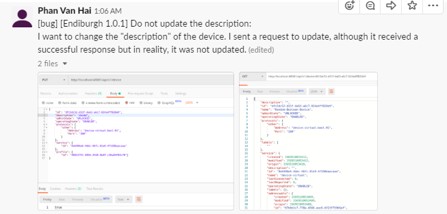 Metadata: Update Description Does Not · Issue #2034 · edgexfoundry/edgex-go · GitHub
