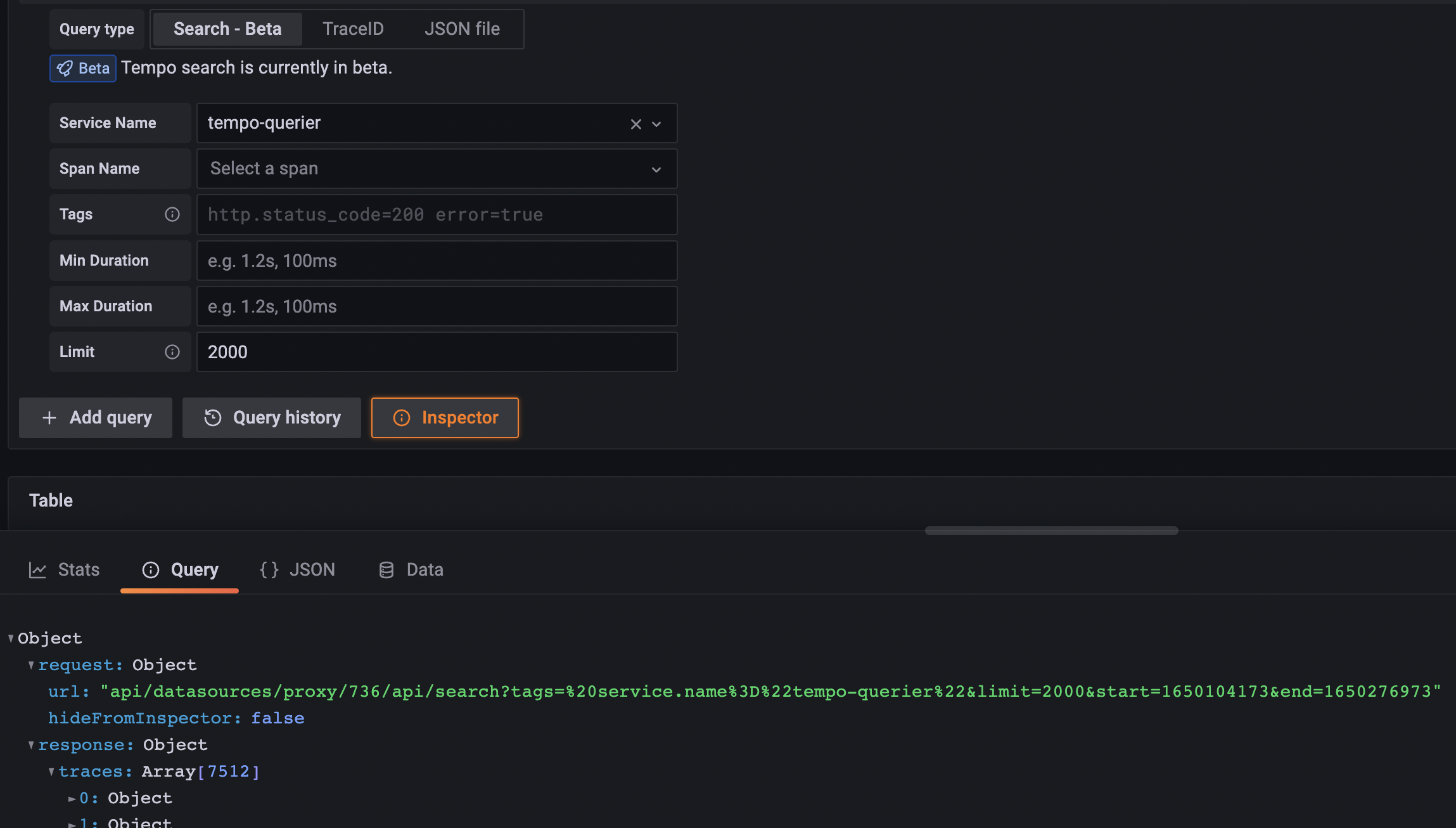 Query limits don't work or work unexpectedly · Issue #1392 · grafana/tempo · GitHub
