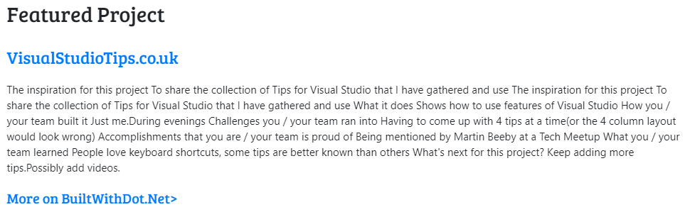 Accessibility Landing Page Color Contrast Issue With More On Builtwithdotnet And Other