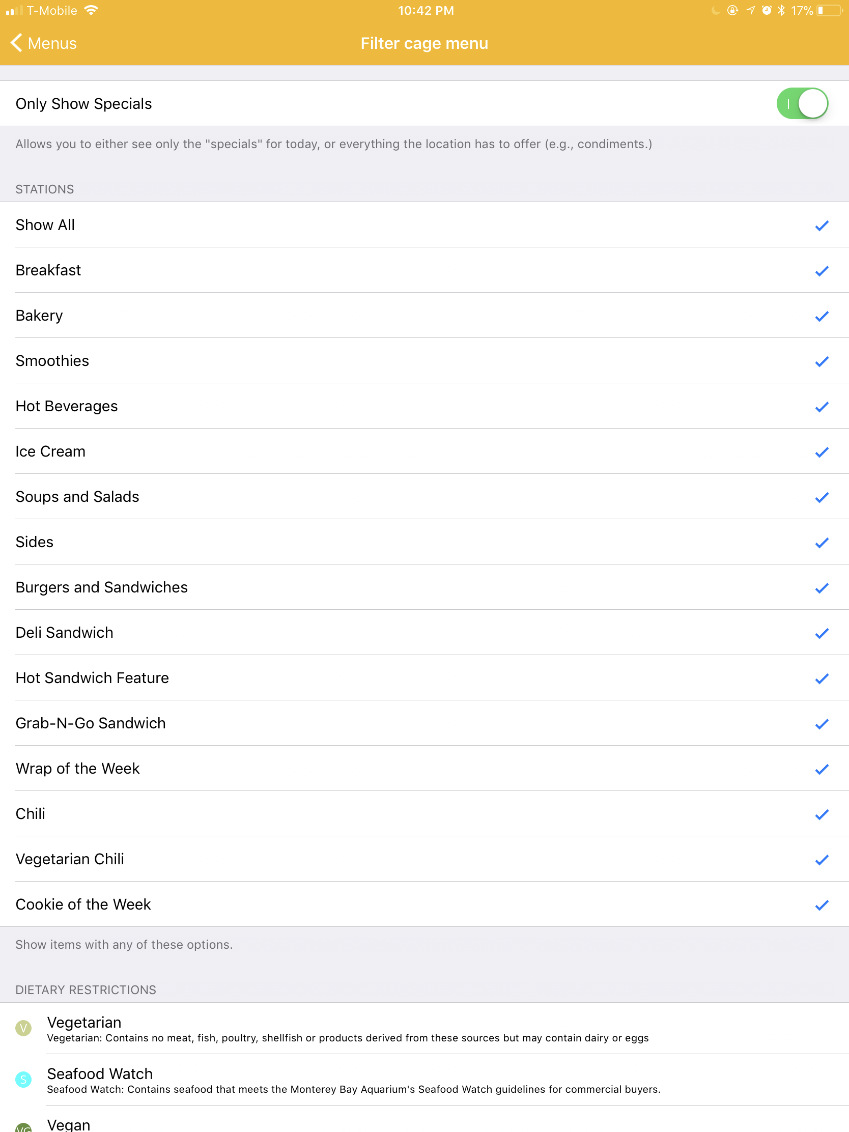 Filter views use the lower-case menu name · Issue #1561 · StoDevX/AAO-React-Native · GitHub