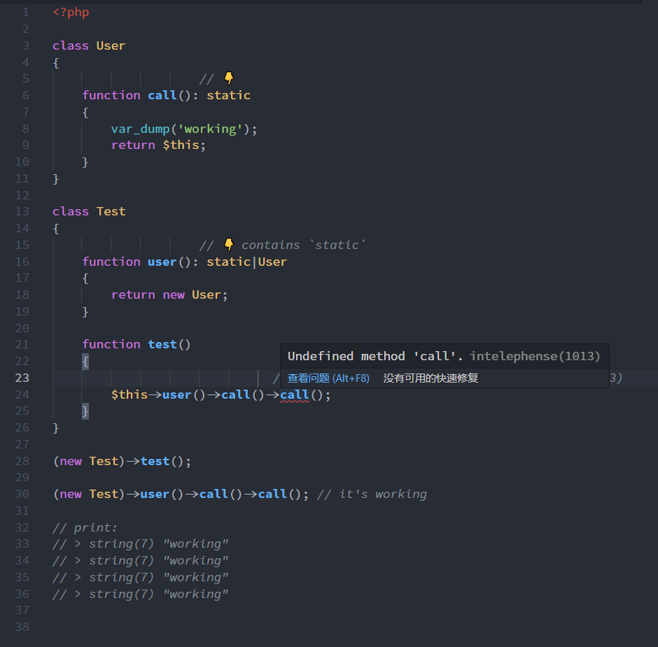 When the return type contains `static`, there is a diagnostic problem · Issue #1870 · bmewburn ...