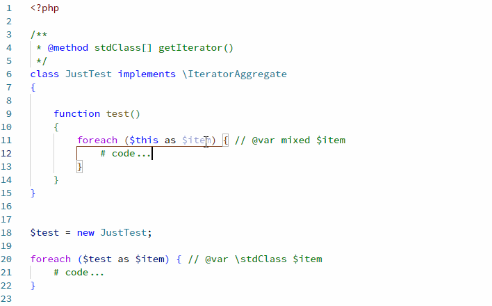 Return An Item Type In An Iterable Class In The Loop · Issue 2141 · Bmewburnvscode