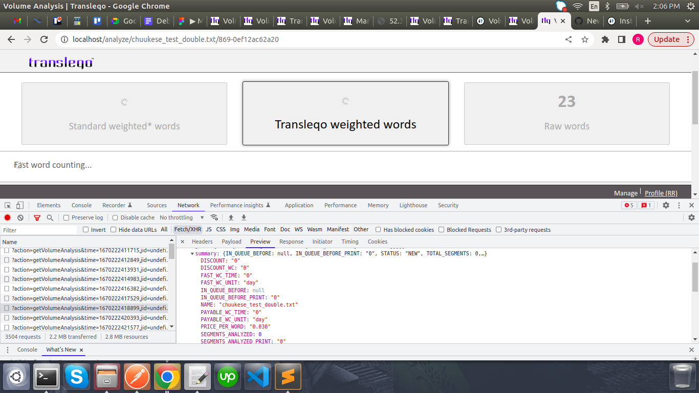 Analysis Page is causing the issue Not getting the standerd waited words waited words. · Issue ...