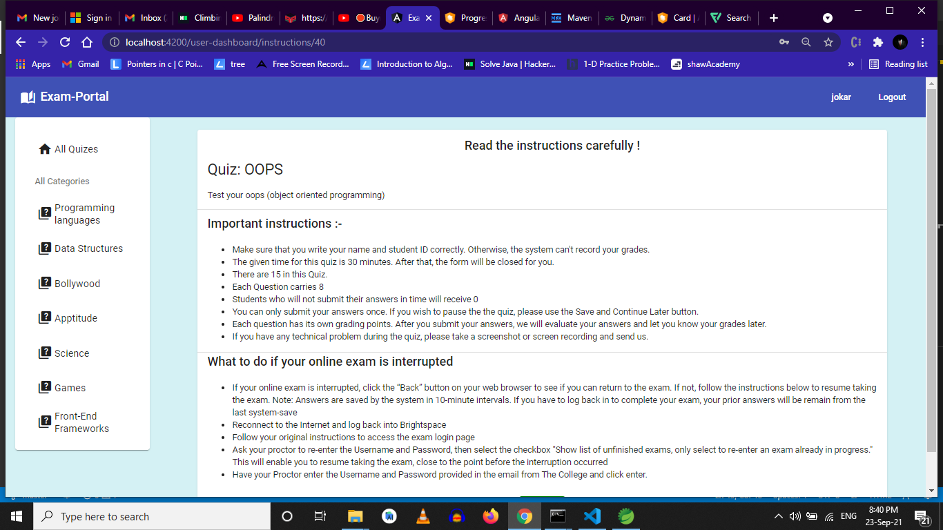 GitHub - Prateek447/Exam-Portal: Exam-Portal using Angular and Spring Boot