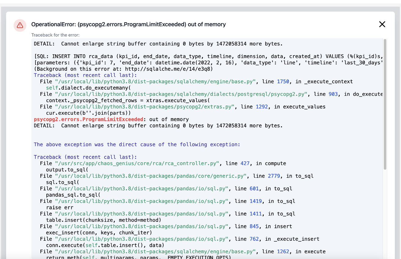[BUG] OperationalError: (psycogpg2.errors.ProgramLimitExceeded) out of memory · Issue #763 ...